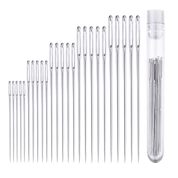 GLiving Large Eye Sharp Sewing Needles, 25 PCS, Stainless Steel Hand ...