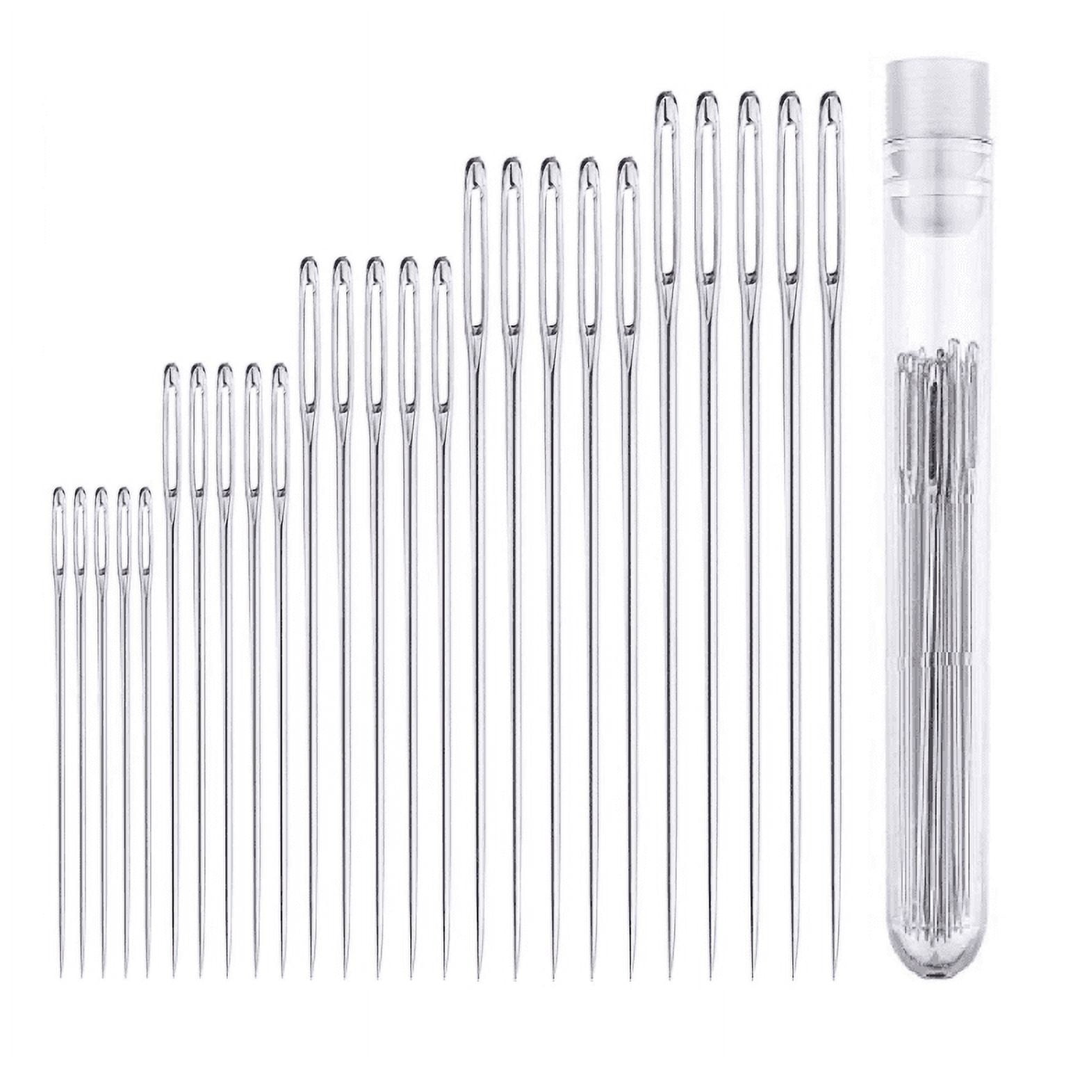 25 PCS Large Eye Sharp Sewing Needles - Stainless Steel Hand Quilting ...