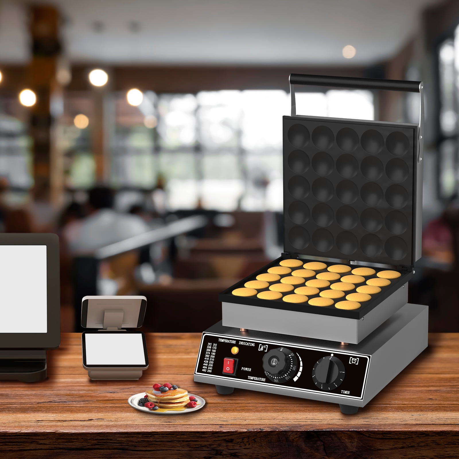 25 PCS Mini Pancakes Maker Machine,110V Mini Dutch Pancake Maker, 1750W ...