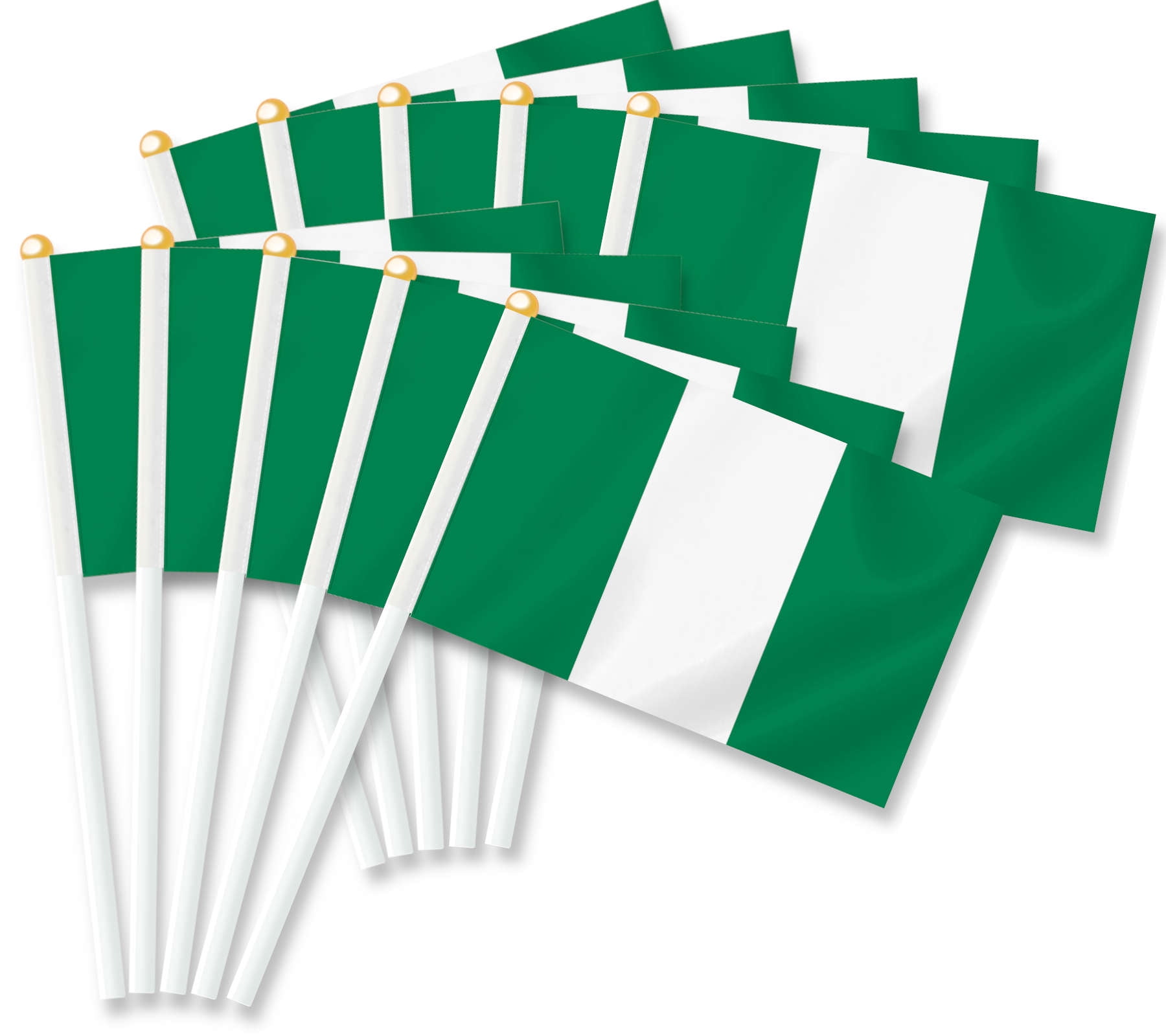 25 PCS Nigeria Handheld Small Flag, Nigerian Hand held Mini Decor ...