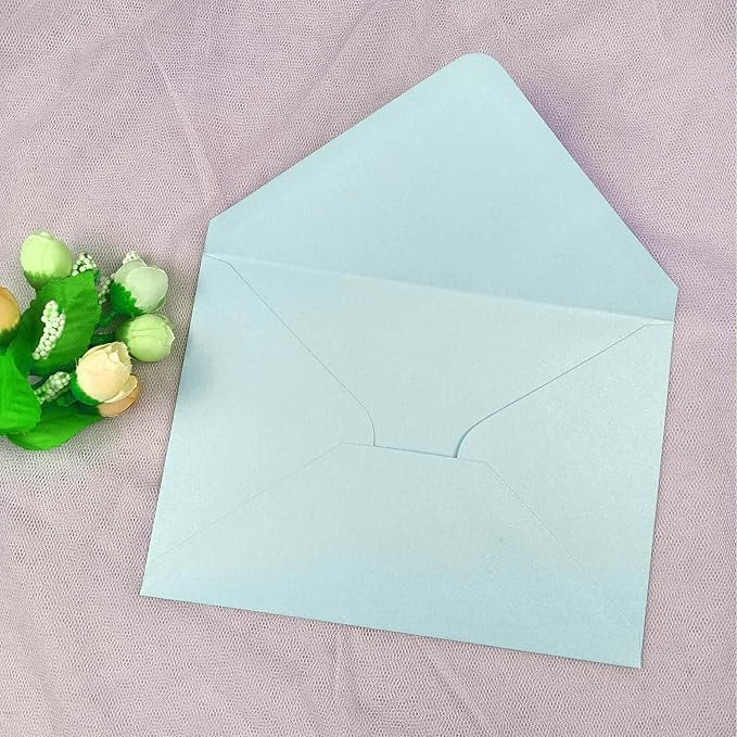 25 PCS Pearl Baby Blue A7 Envelopes,5.35 x 7.7 inches, Perfect for 5x7 ...