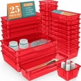 25 PCS Plastic Drawer Organizer Set, 4 Sizes Desk Drawer Divider ...