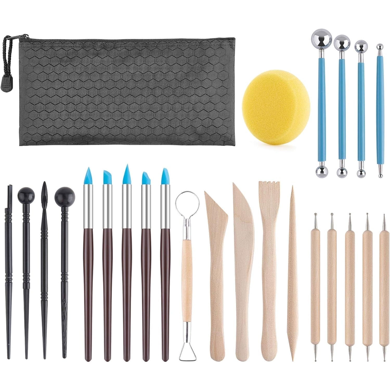 25 PCS Polymer Clay Tools,Clay Tools Kit, Ceramics Clay Sculpting Tools ...