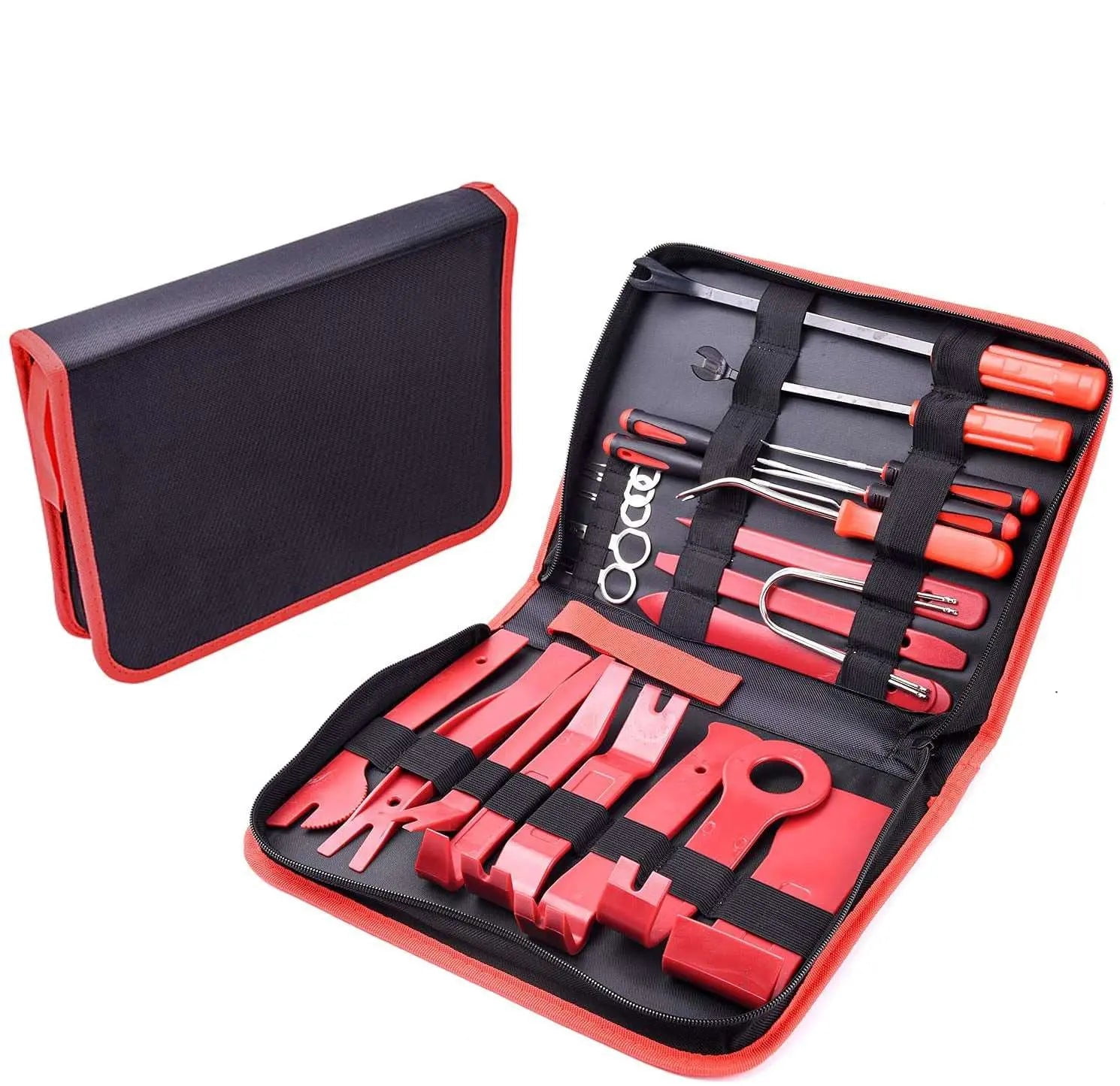 25 PCS (Red) Trim Removal Tool Kit - Auto Clip Pliers Fastener Remover ...