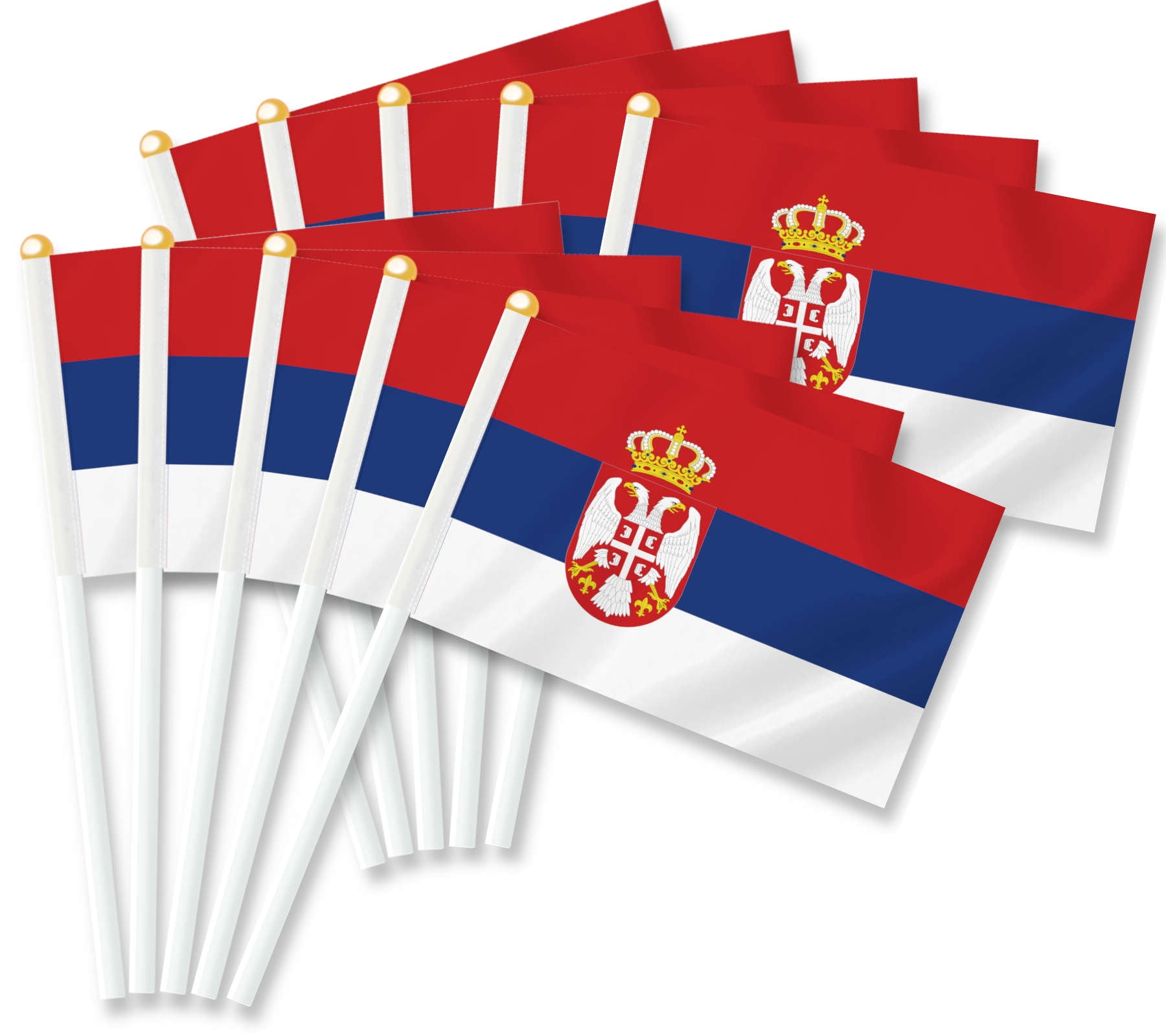 25 PCS Serbia Handheld Small Flag, Serbian Hand held Mini Decor ...