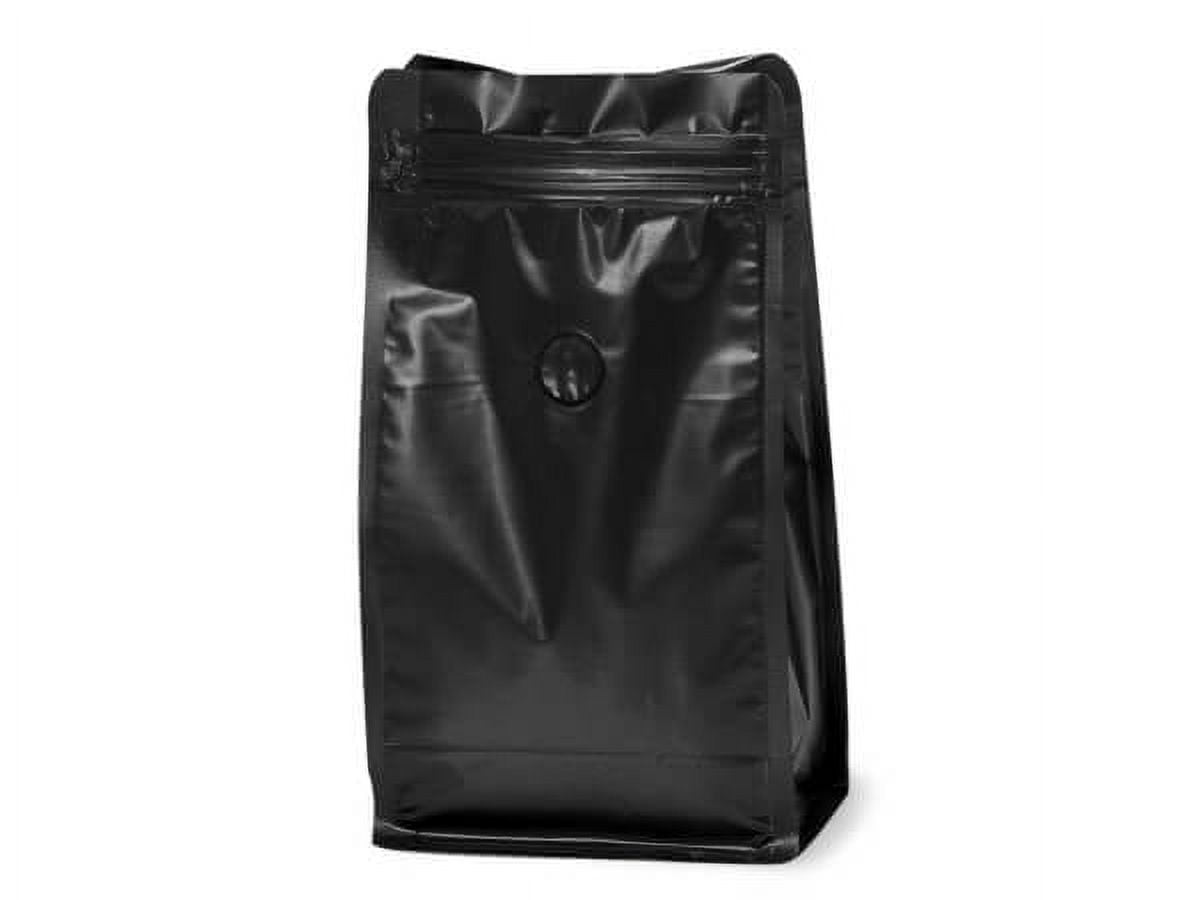25 PK,16 Oz Black Coffee Bags With Degassing Valve For Food Packaging ...