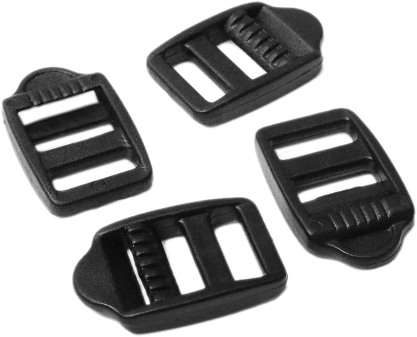 25 Pack 1/2"(12mm) Webbing Plastic Ladder Lock Buckle Black for ...