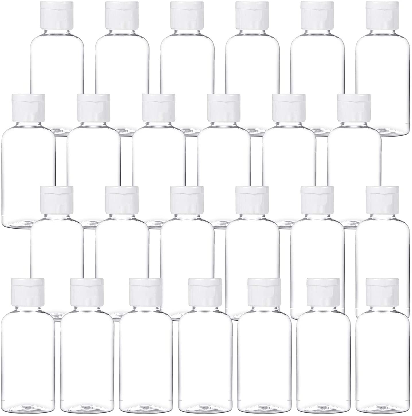 25 Pack 1.7oz/50ml Plastic Empty Bottles Clear Travel Containers Size ...