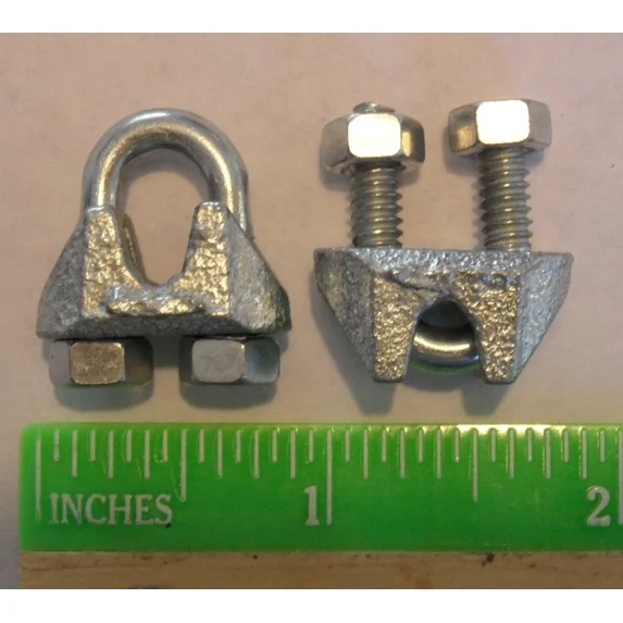 25 Pack 1/8" Galvanized Steel Cable Clamps U-Bolts Wire Clips - Walmart.com