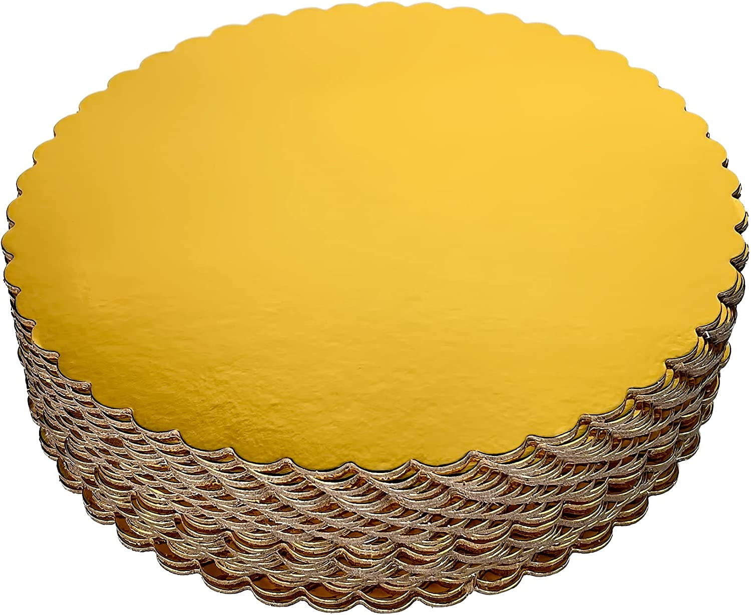 25-Pack 12 inch Sturdy Round Cake Boards, Gold Cardboard Cake Circles ...