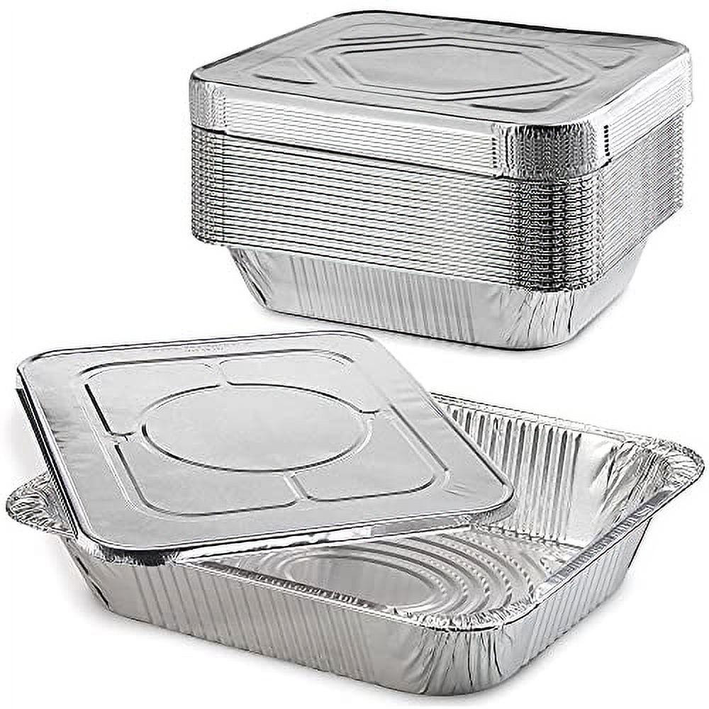 [25 Pack] 13 x 10" Half Size Disposable Aluminum Foil Steam Table ...