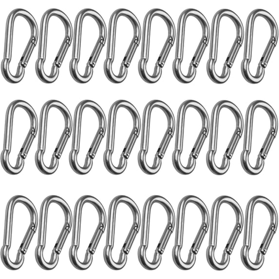 25 Pack 2 Inch Spring Snap Hook Stainless Steel 304 Clip Keychain Heavy ...