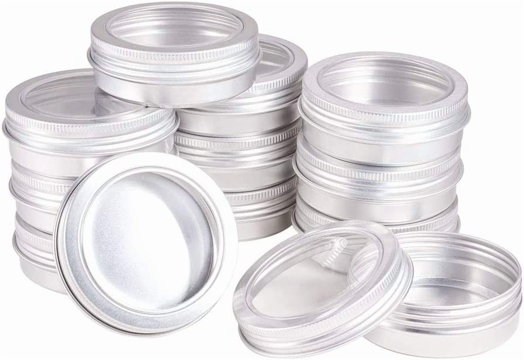 25 Pack 2 OZ Tin Cans Screw Top Round Aluminum Cans Screw Lid ...