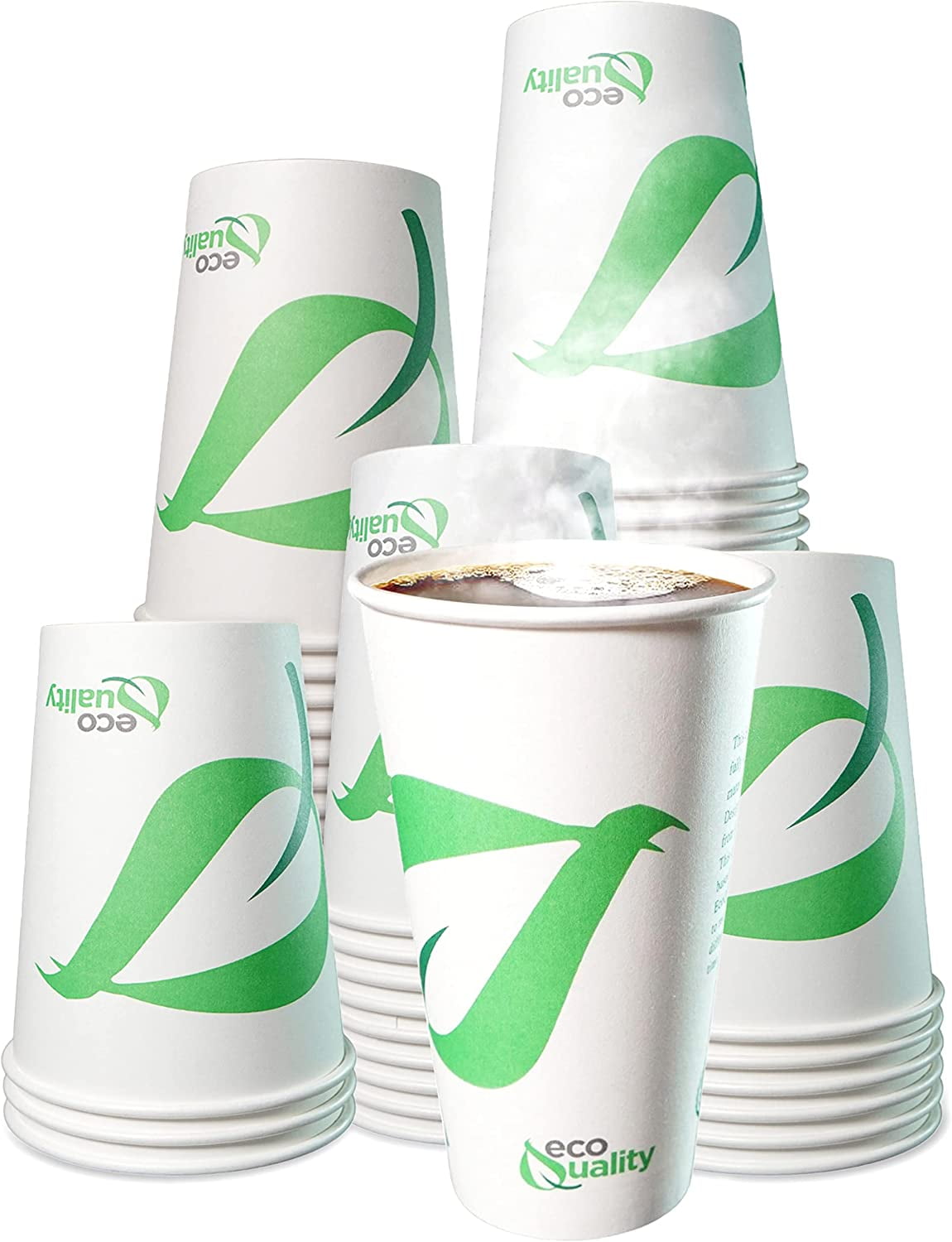 [25 Pack] 20 oz Compostable Paper Cups - Biodegradable Disposable White ...