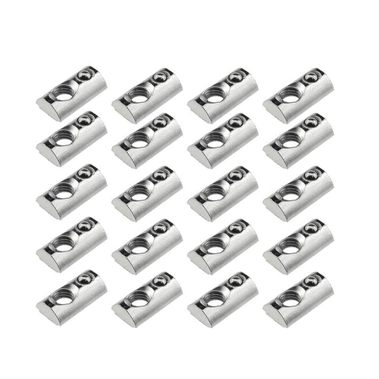 25 Pack 2020 Series M5 T Slot Nuts Roll-In Spring Ball Loaded Elastic ...