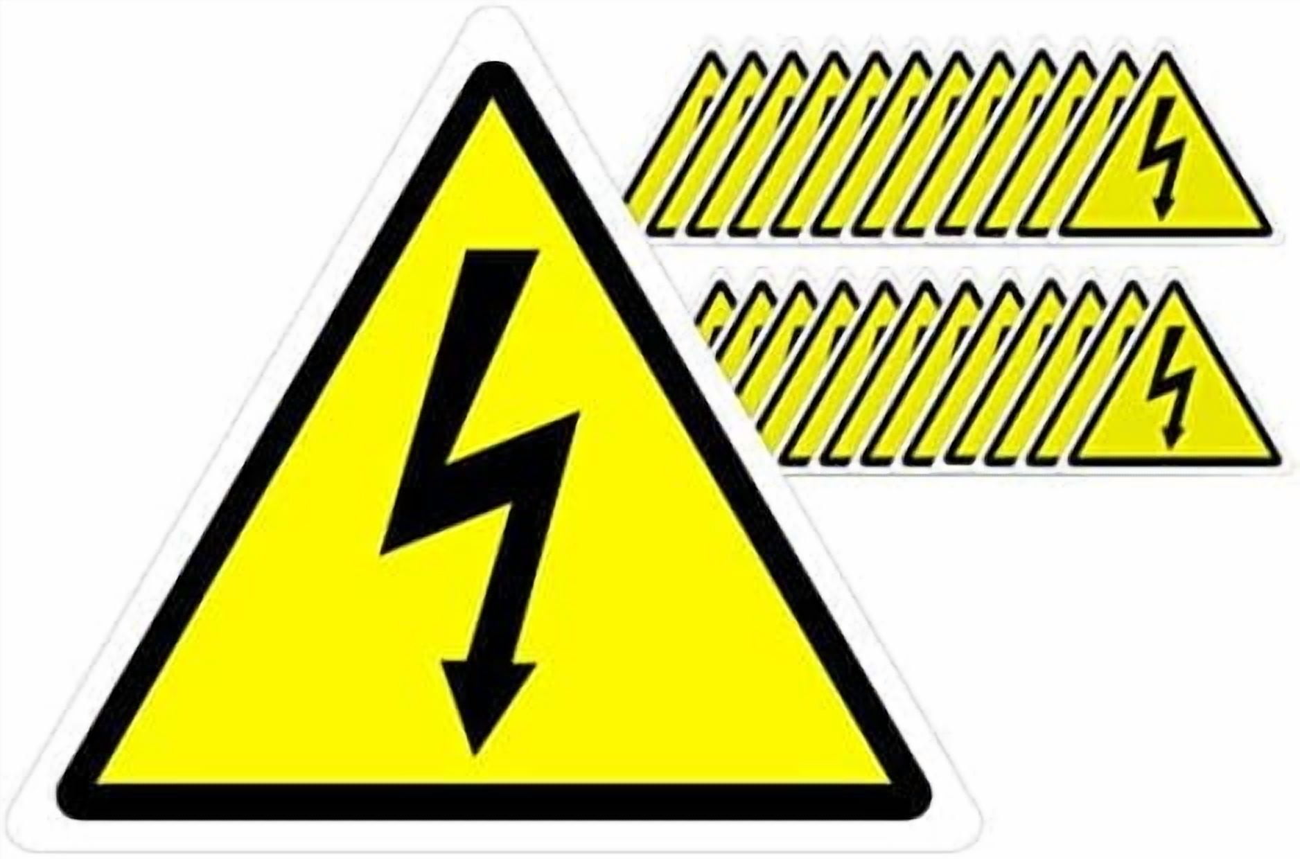 (25 Pack) - 3" Modern Triangular Arc Flash Safety Stickers - Yellow and ...
