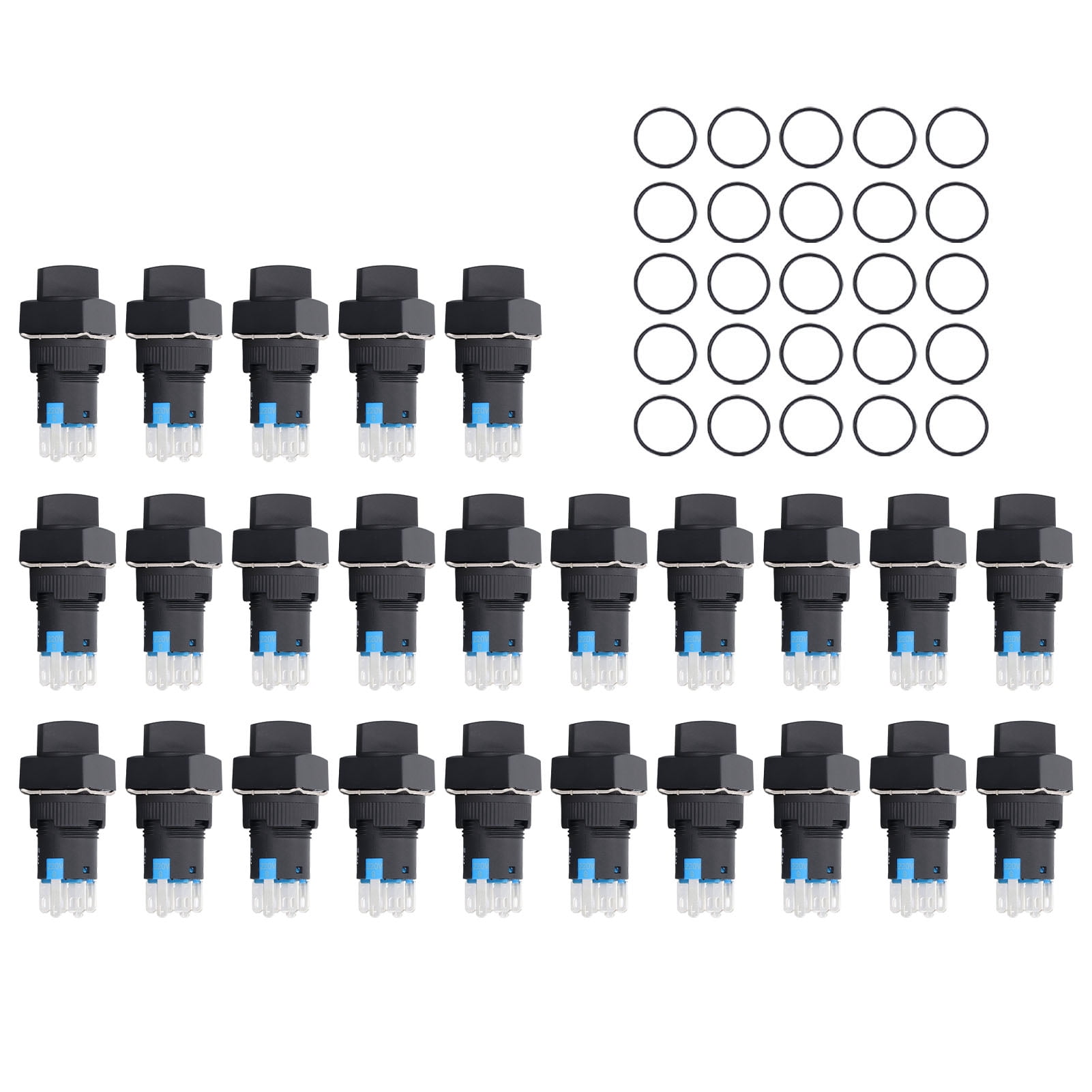 25-Pack 3-Speed Selector Rotary Switch, ABS Brass, for Distribution Box ...