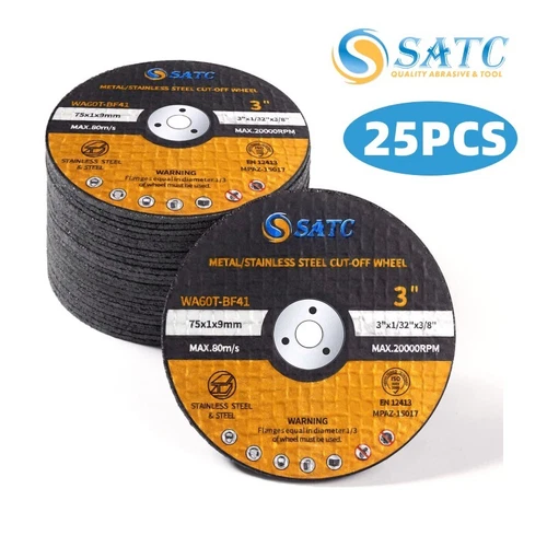 25 Pack - 3" X 1/32" X 3/8" Reinforced Cut-Off Wheel Die Grinder ...
