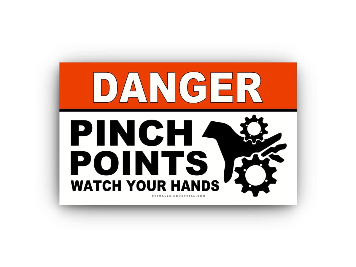 (25 Pack) - 3" X 5" Modern Rectangular Pinch Point Safety Stickers ...