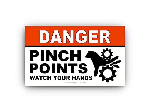 (25 Pack) - 3" X 5" Modern Rectangular Pinch Point Safety Stickers ...