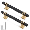 25 Pack 4 Inch Black And Cabinet Pulls Handles Kitchen Dresser Drawer ...