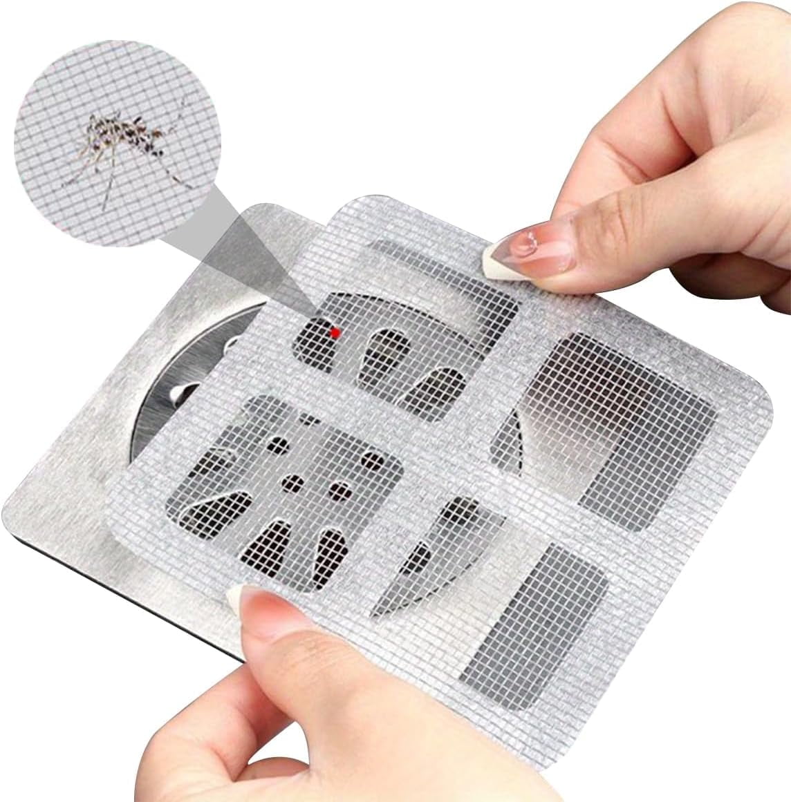 25 Pack,4" X 4" Disposable Shower Drain Cover Hair Catcher, Square ...