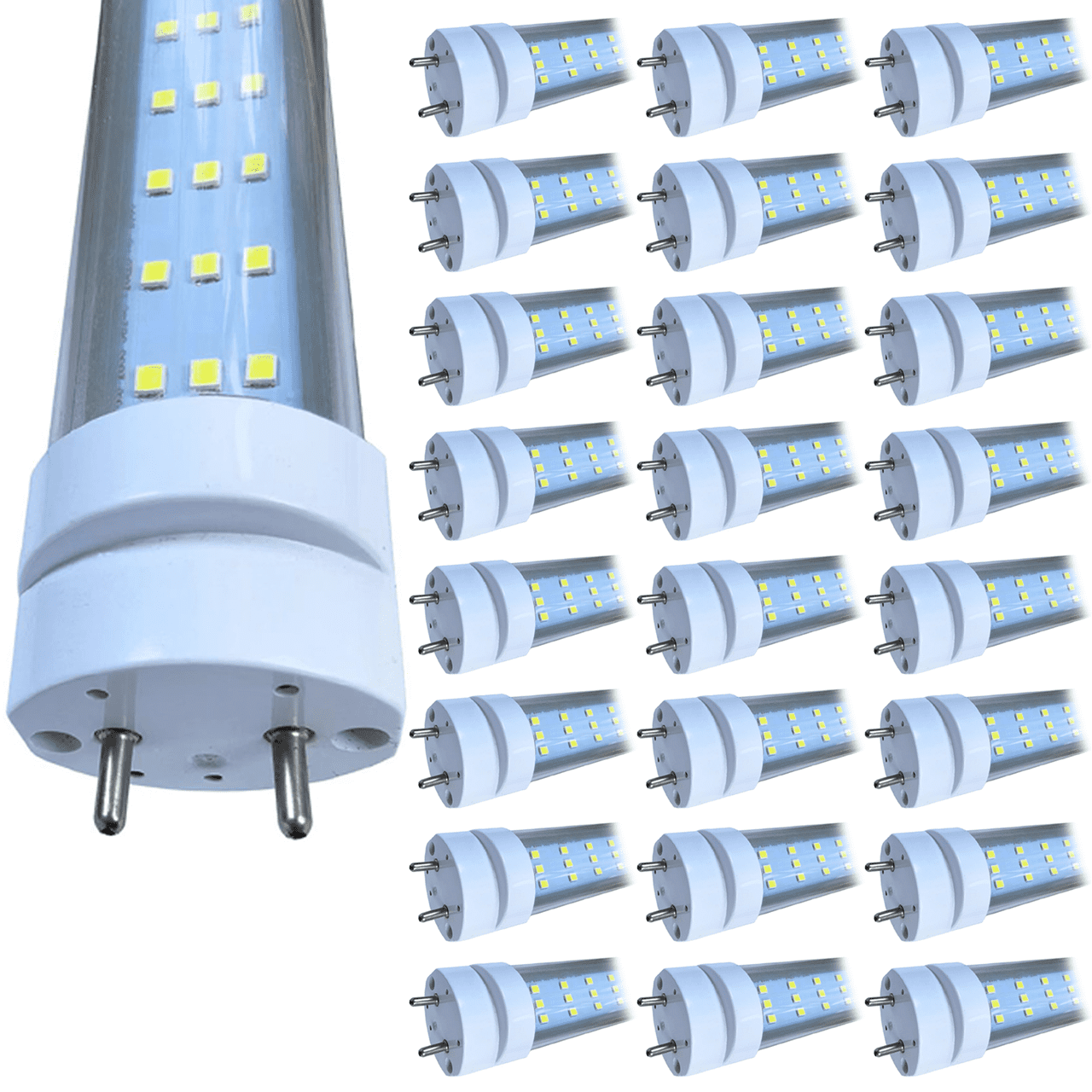 25 Pack, 4FT LED T8 Type A+B Tube Lights, 30W(80W Equivalent), 4000LM, 6000K, Single or Double ...