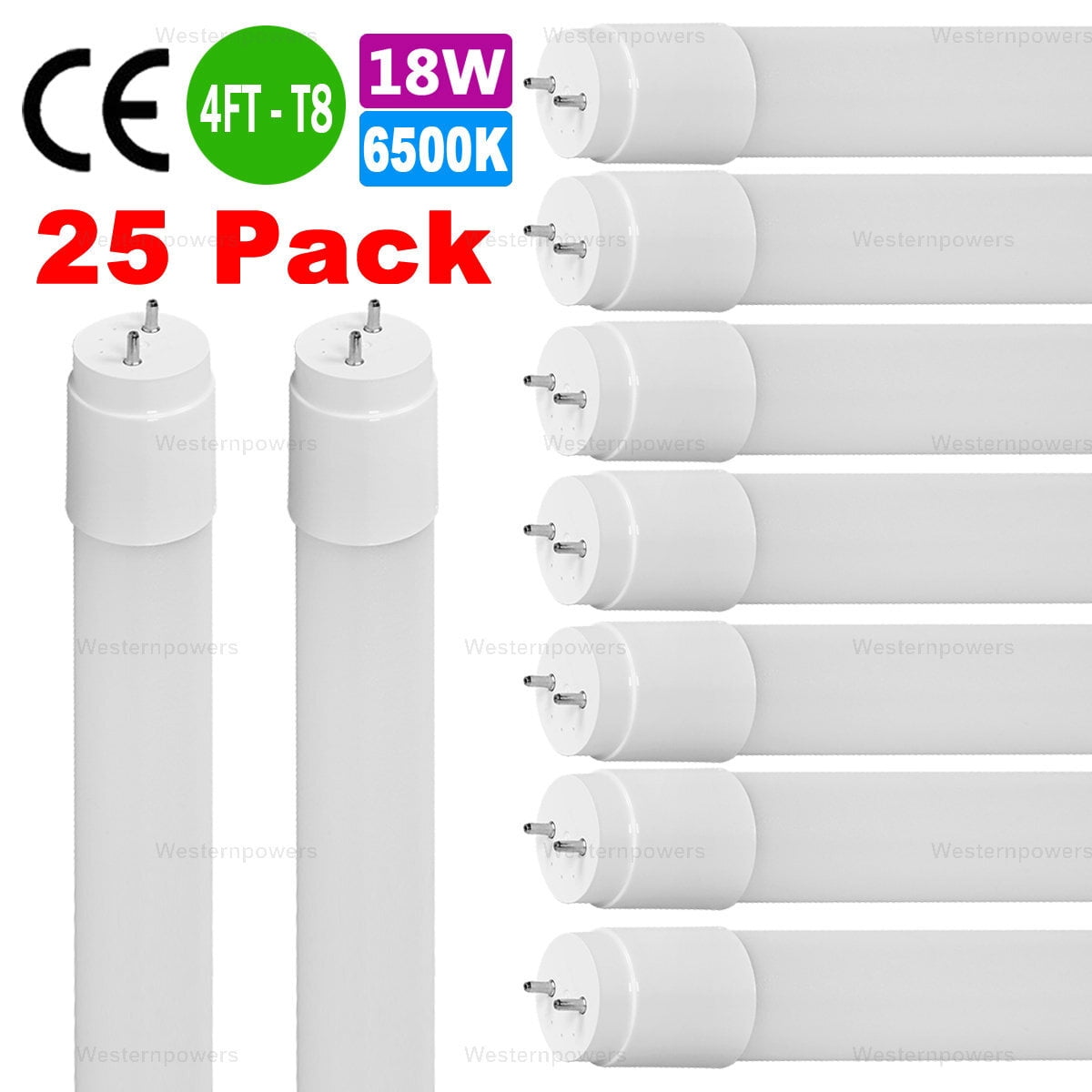 25-Pack 4FT T8 LED Tube Light Fluorescent Replacment Daylight Milky ...