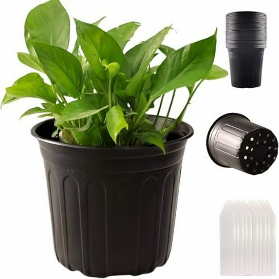 25 Pack 5 Flexible Plant Nursery Pots Plastic Seedling Starting Pots ...