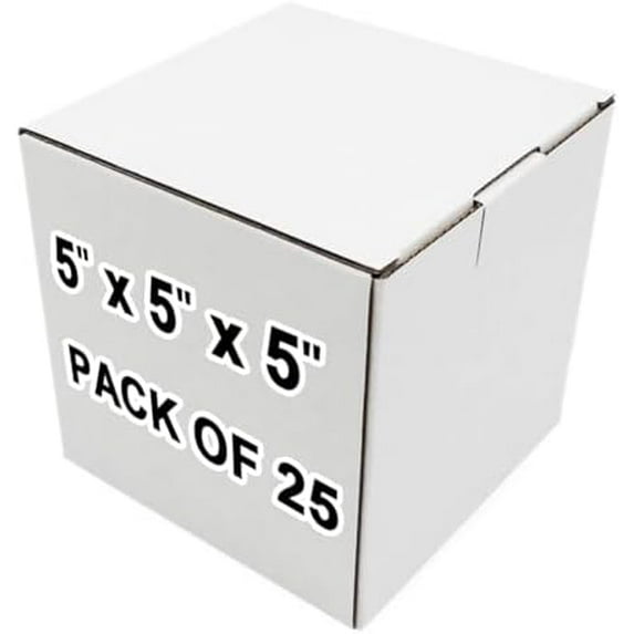 25 Pack 5x5x5 Inch Corrugated Cardboard Boxes - BM555 Small Shipping ...