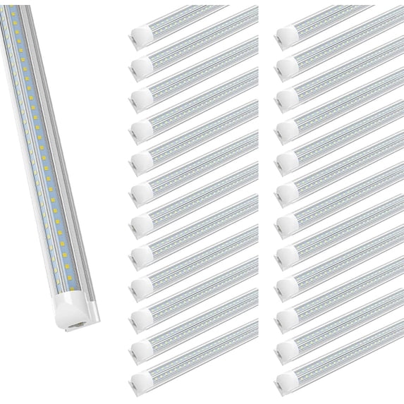 25 Pack 6FT T8 LED Shop Light Fixture 60W 8000LM 6000K Cool White V ...