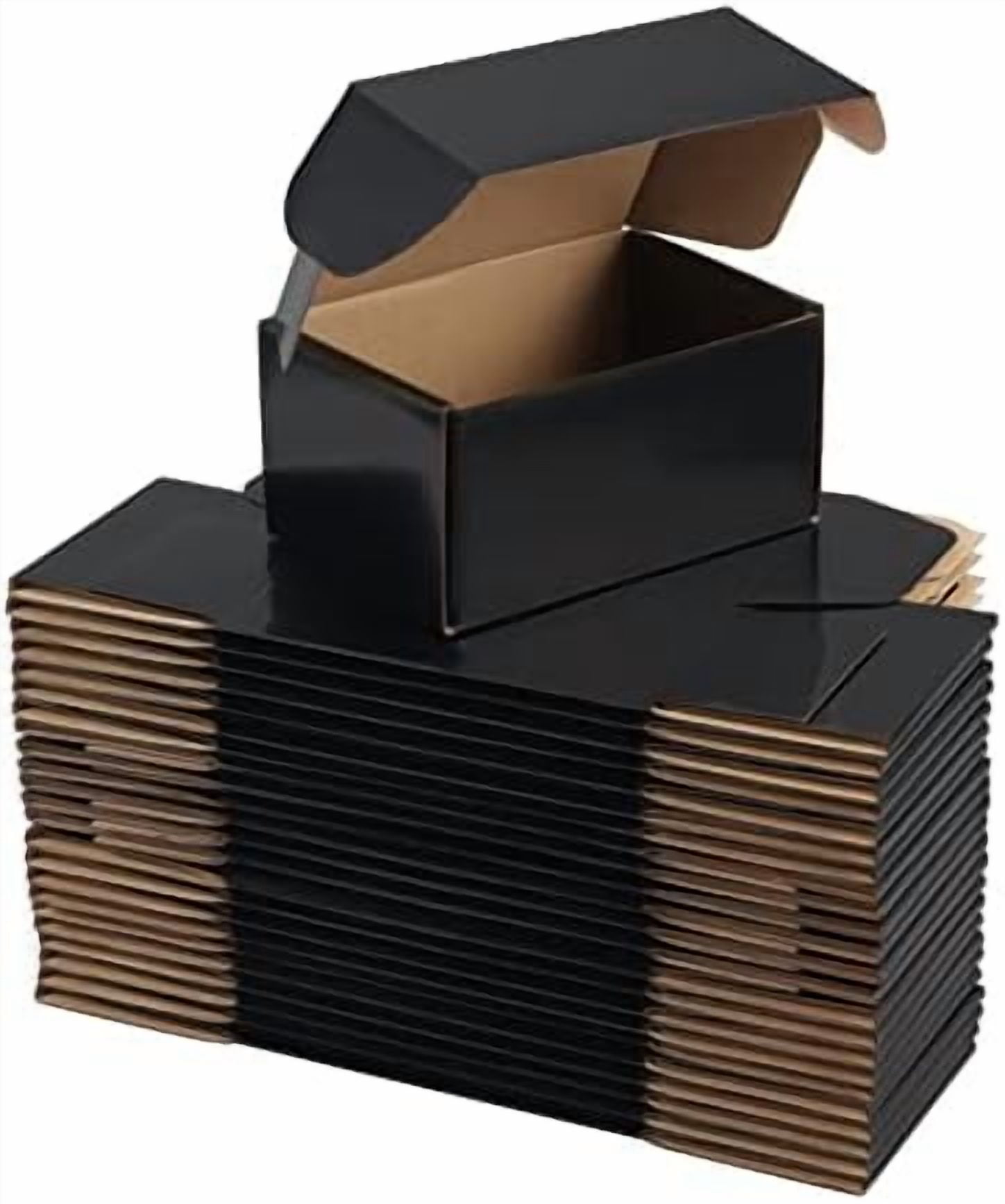 25 Pack 6x4x3 Shipping Boxes for Small Business, Black Packaging ...