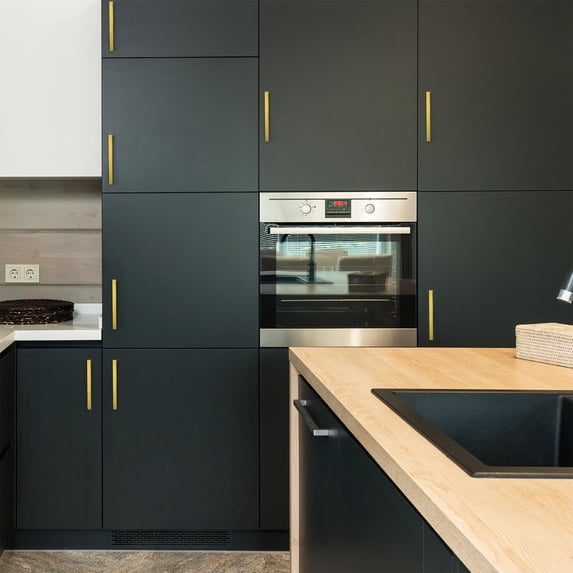 25 Pack 7-1/2 Inch Kitchen Square Cabinet Handles Brushed Brass Pulls ...