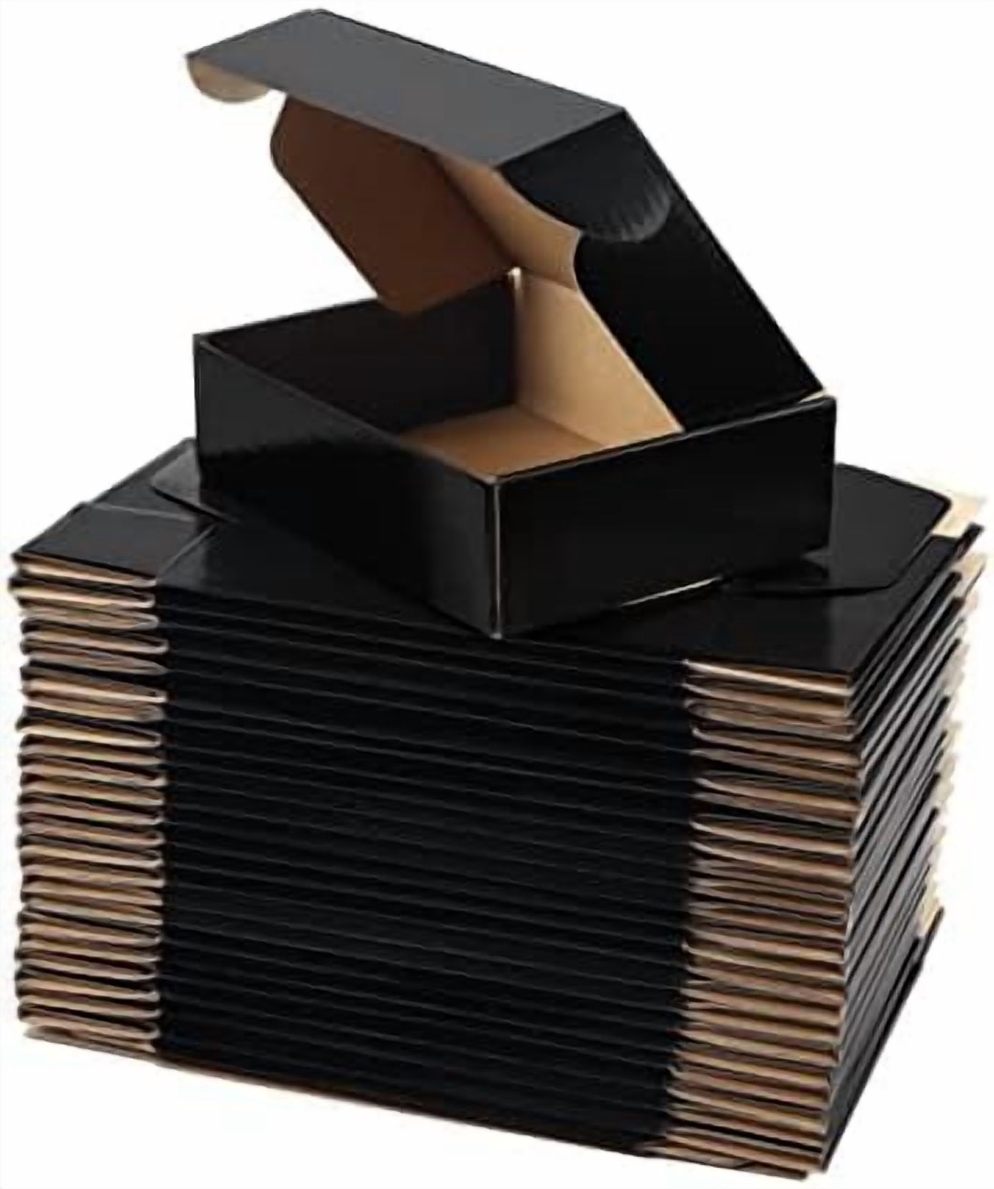 25 Pack 7x5x2 Shipping Boxes for Small Business, Black Packaging ...