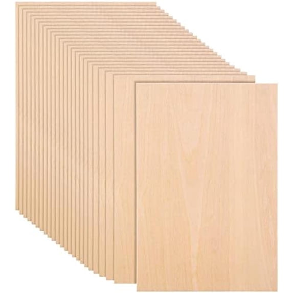 25 Pack 8 x 12 Inch Basswood Sheets, 1/16 Thin Craft Plywood Sheets ...
