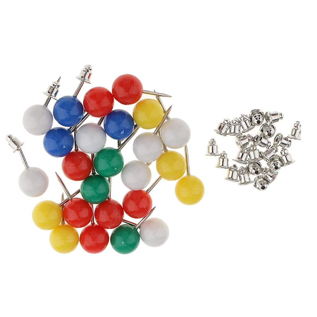 25 Pack 8mm Round Push Pins Colorful Thumb Tacks Thumbtack Pins ...