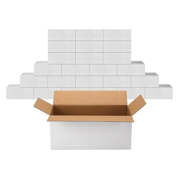 25 Pack 9x4x4 Inch White Shipping Boxes, Corrugated Cardboard Mailer ...