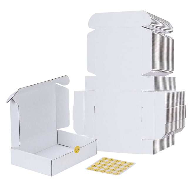 25 Pack 9x6x2 Shipping boxes White Cardboard box for Packing and ...