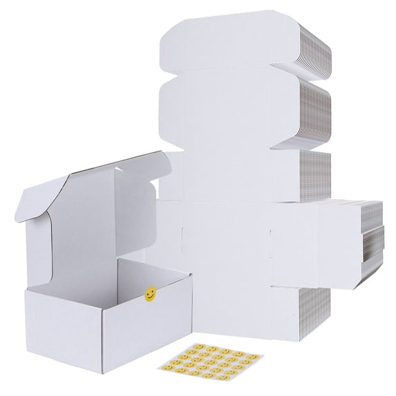 25 Pack 9x6x4 Shipping boxes White Cardboard box for Packing Mailing ...