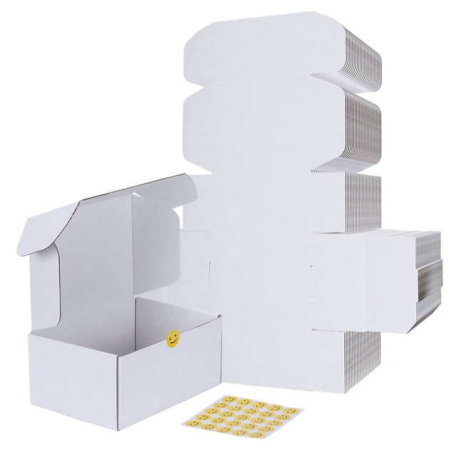 25 Pack 9x6x4 Shipping boxes White Cardboard box for Packing Mailing ...