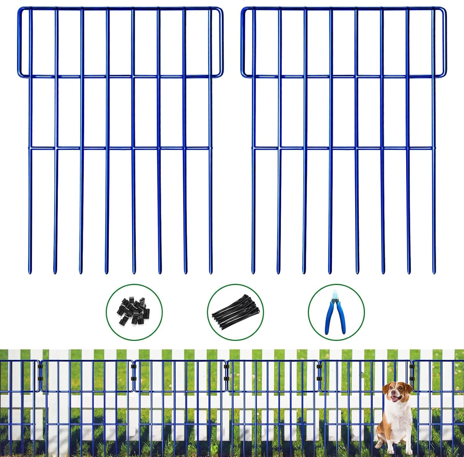 25 Pack Animal Barrier, 1.52in Spike Spacing No Dig Fence 27ft(L) x ...