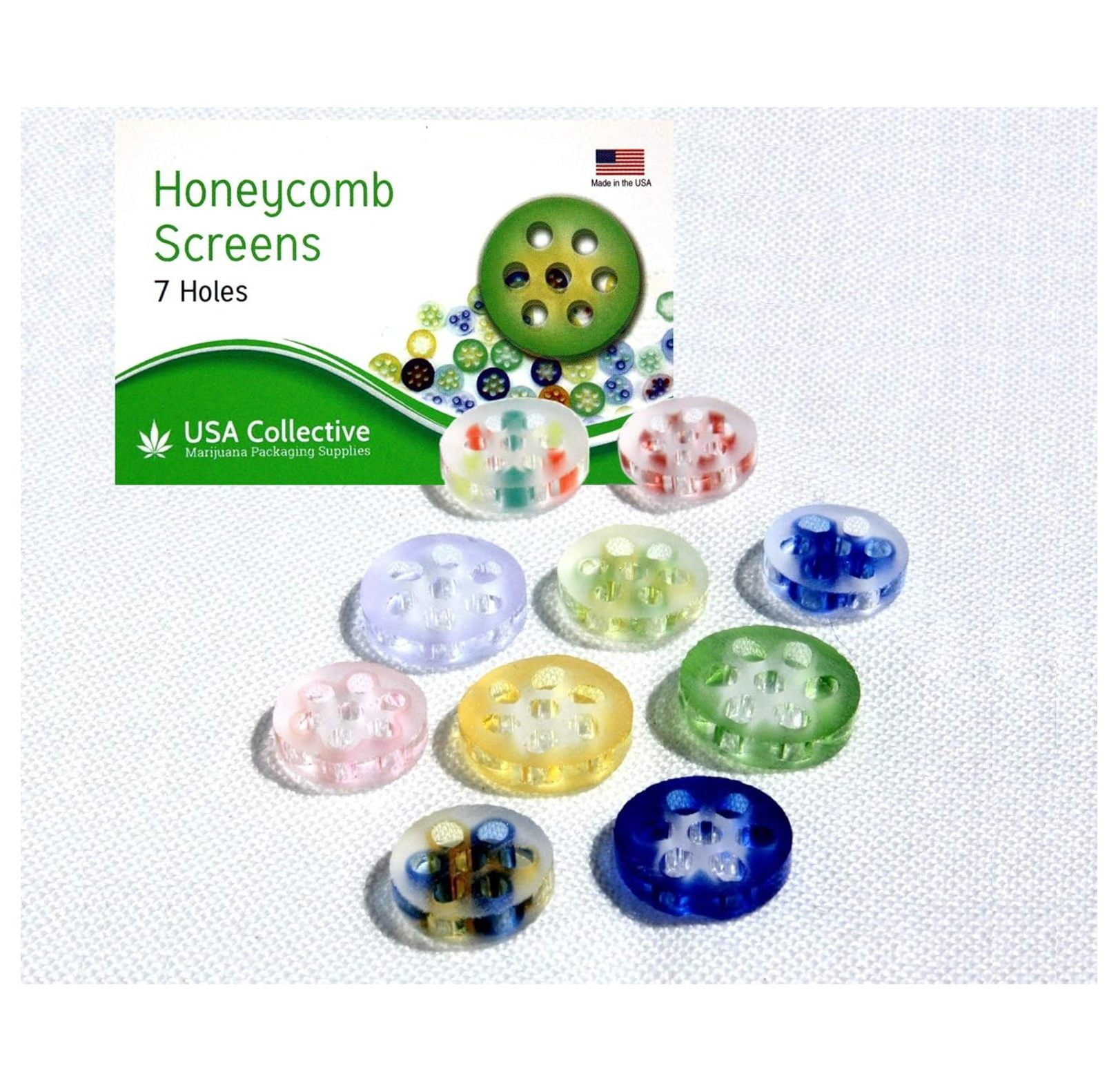 25 Pack Aura Honeycomb Frosted Glass Screens 7-9mm Diameter - Made in ...