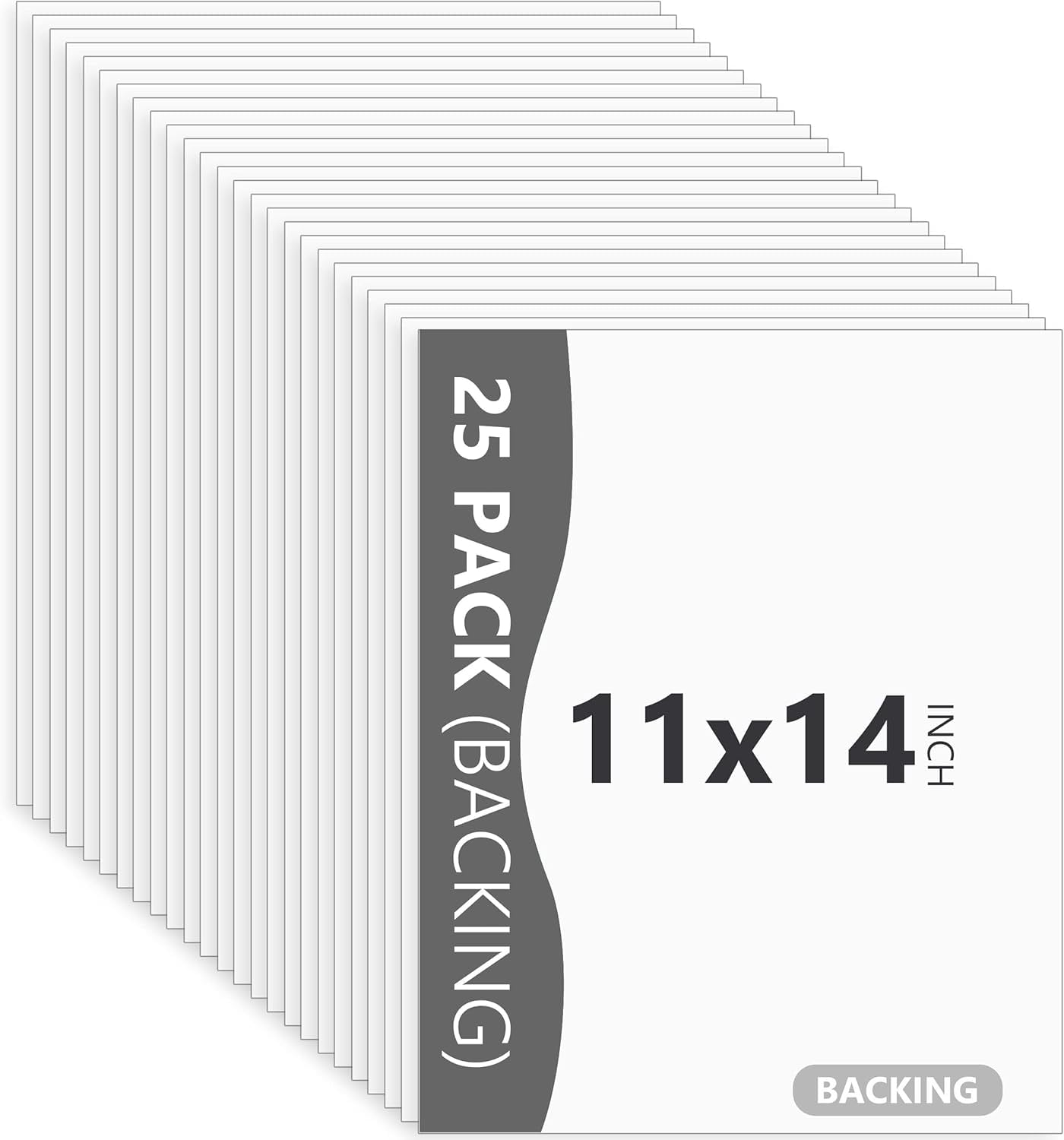 25 Pack Backing Boards Only - 11x14 Uncut White Mats Matboards, Acid ...