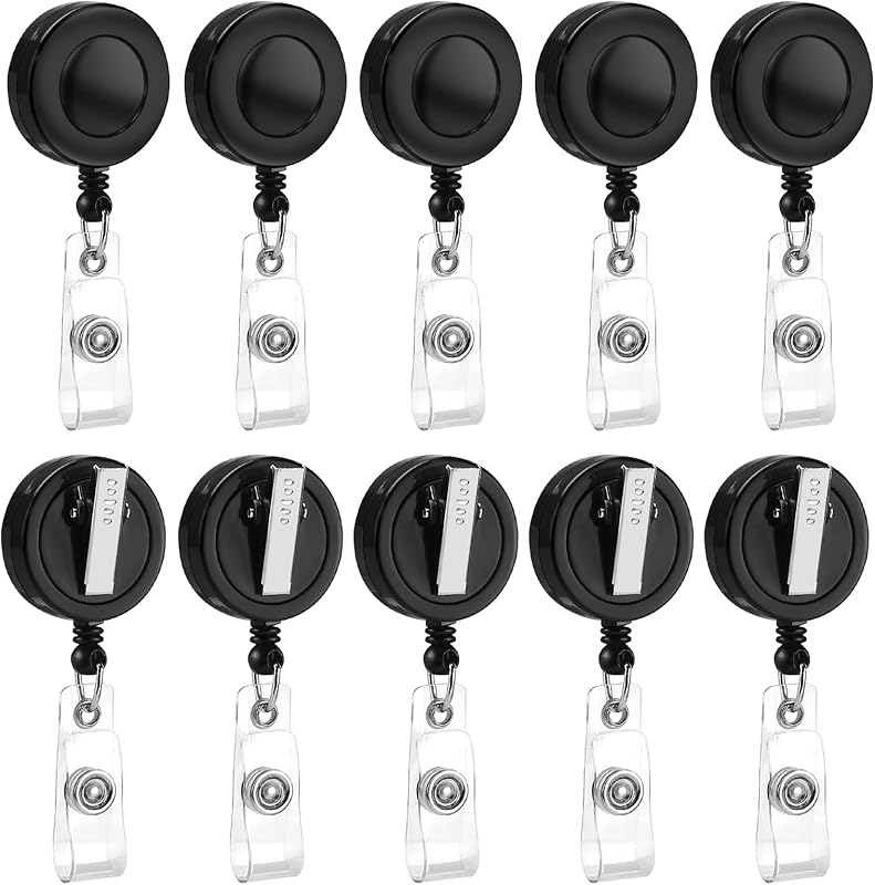 25 Pack Badge Reels Retractable with Swivel Alligator Clip Retractable ...