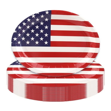 Set of 24 Patriotic Reusable Plastic Paper Plate Holders for 9" Plates ...