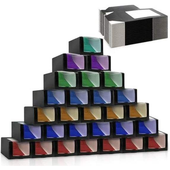 25 Pack Black Gift Boxes with Window for Hat, Paper Hat Display Case ...