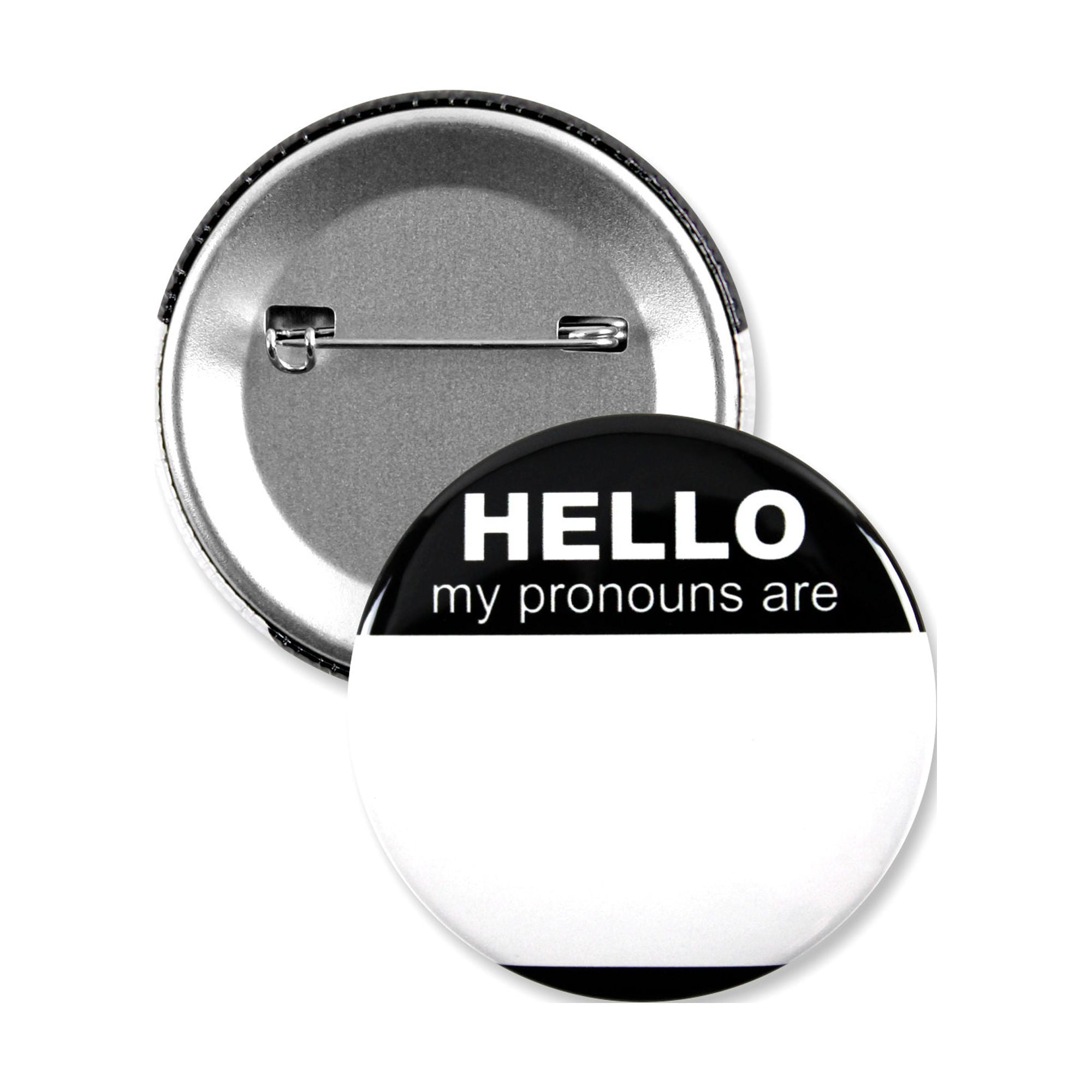 25 Pack - Black Hello My Pronouns Are "Write-In" LGBTQ+ Pinback Button ...