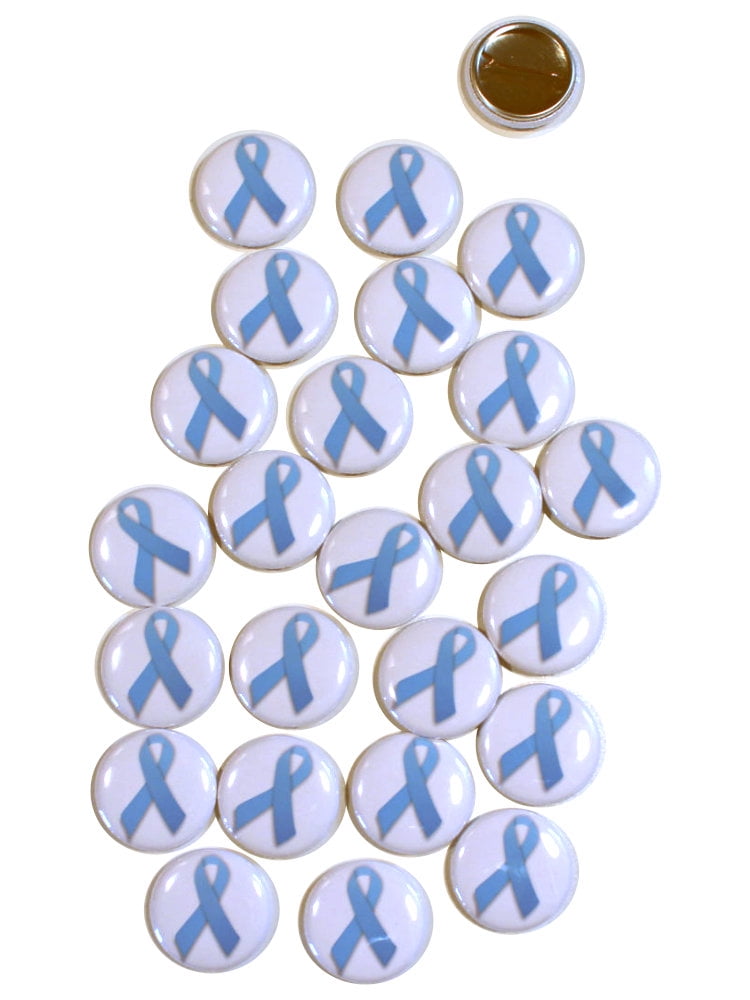 25 Pack - Blue Awareness Ribbon Pinback Buttons - 1 Inch Round ...