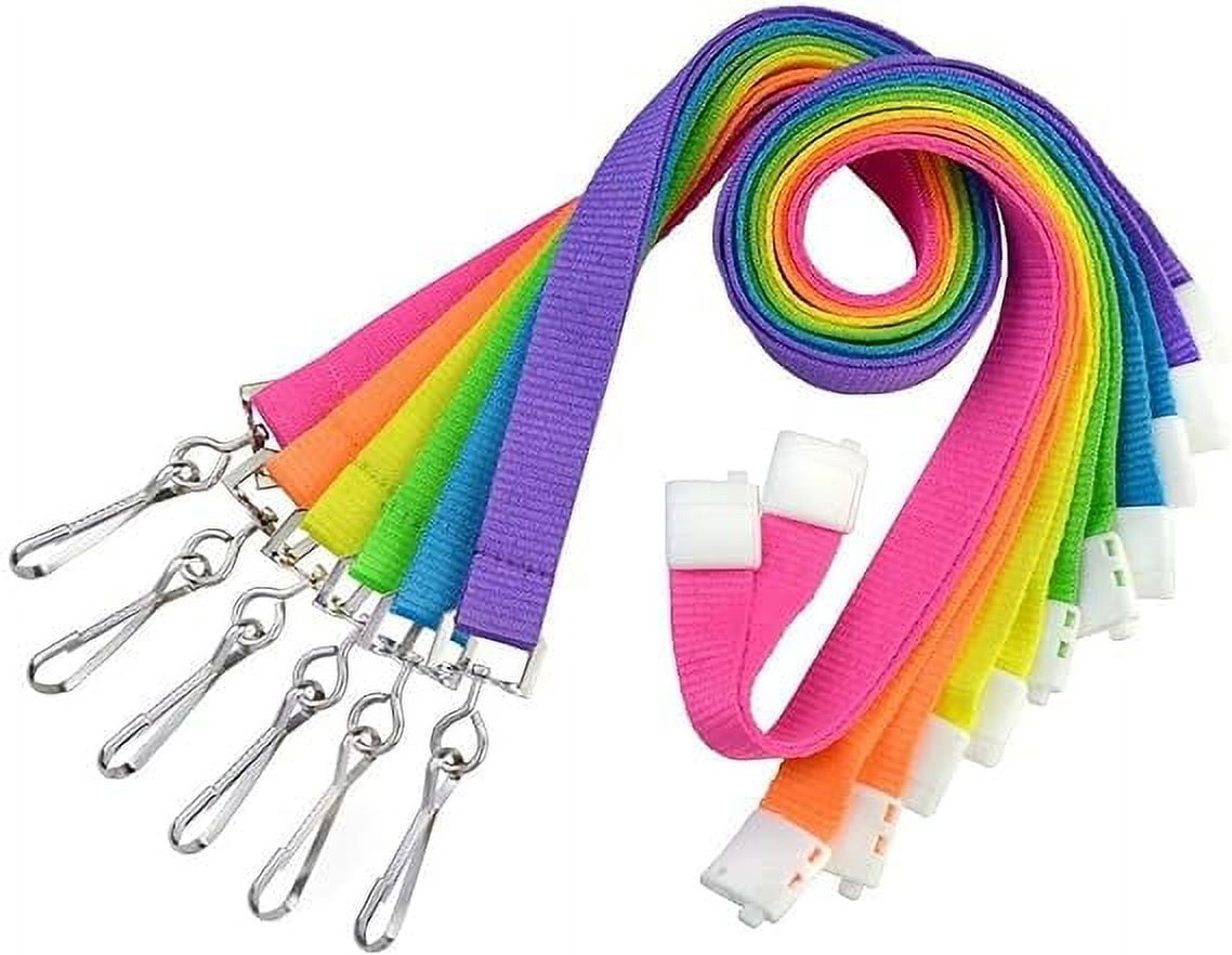 25 Pack - Bright Wide Lanyards for Name Badges with Safety Breakaway ...