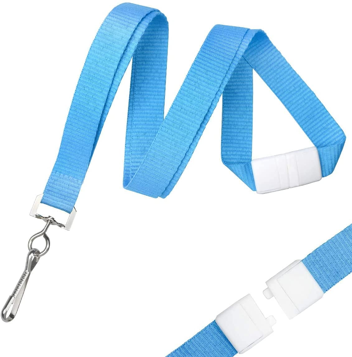 25 Pack - Bright Wide Lanyards for Name Badges with Safety Breakaway ...